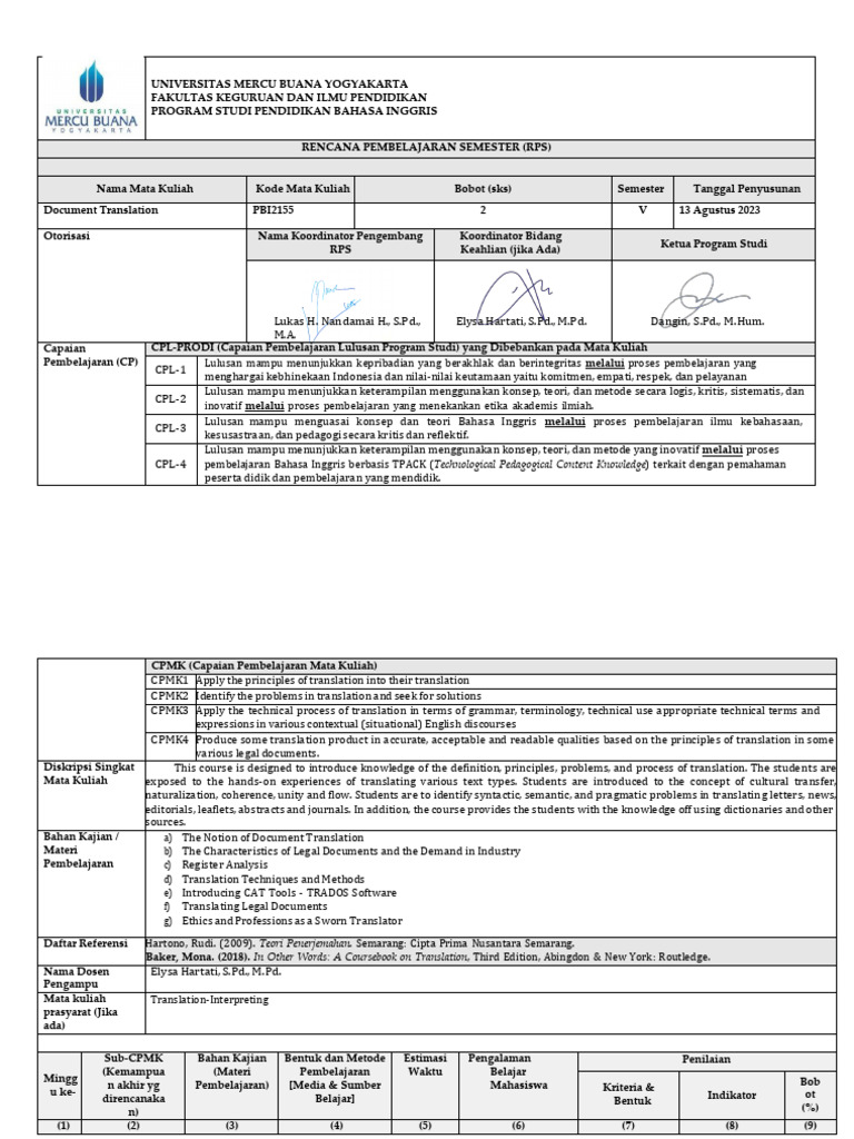 RPS OBE 2023-Document Translation | PDF | Applied Linguistics | Human ...
