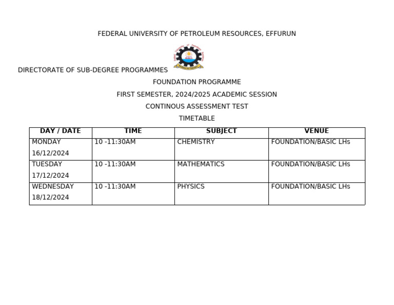 Foundation CA Timetable-1 | PDF