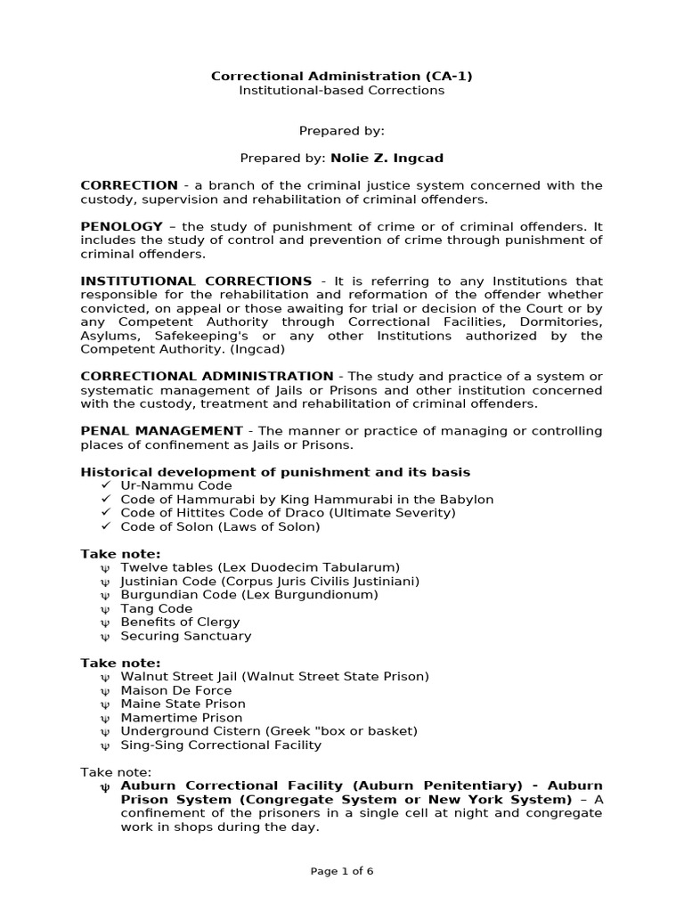 CorAd 1 Notes Center | PDF | Prison | Rehabilitation (Penology)