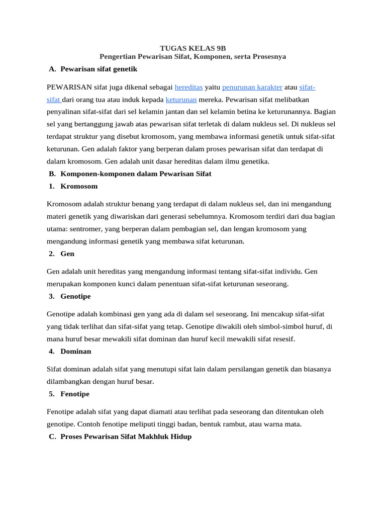 TUGAS KELAS 9B Dan 8G | PDF