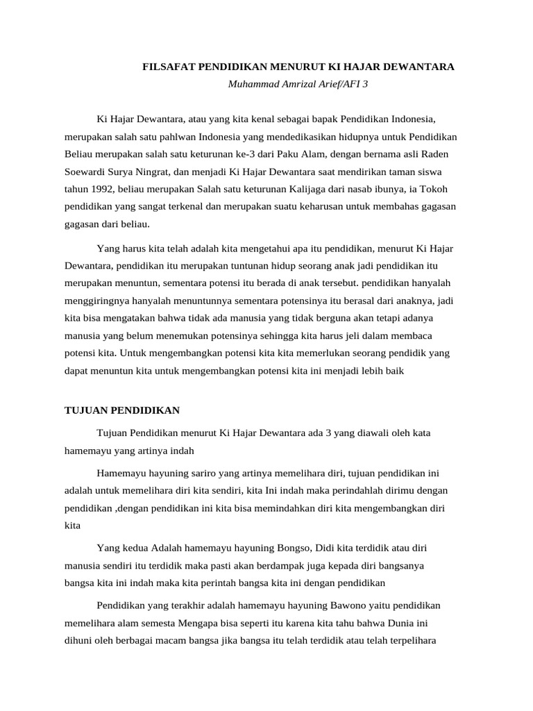 Filsafat Pendidikan Menurut Ki Hajar Dewantara | PDF