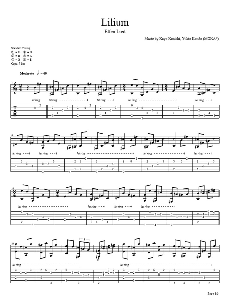 Lilium - Elfen Lied | PDF
