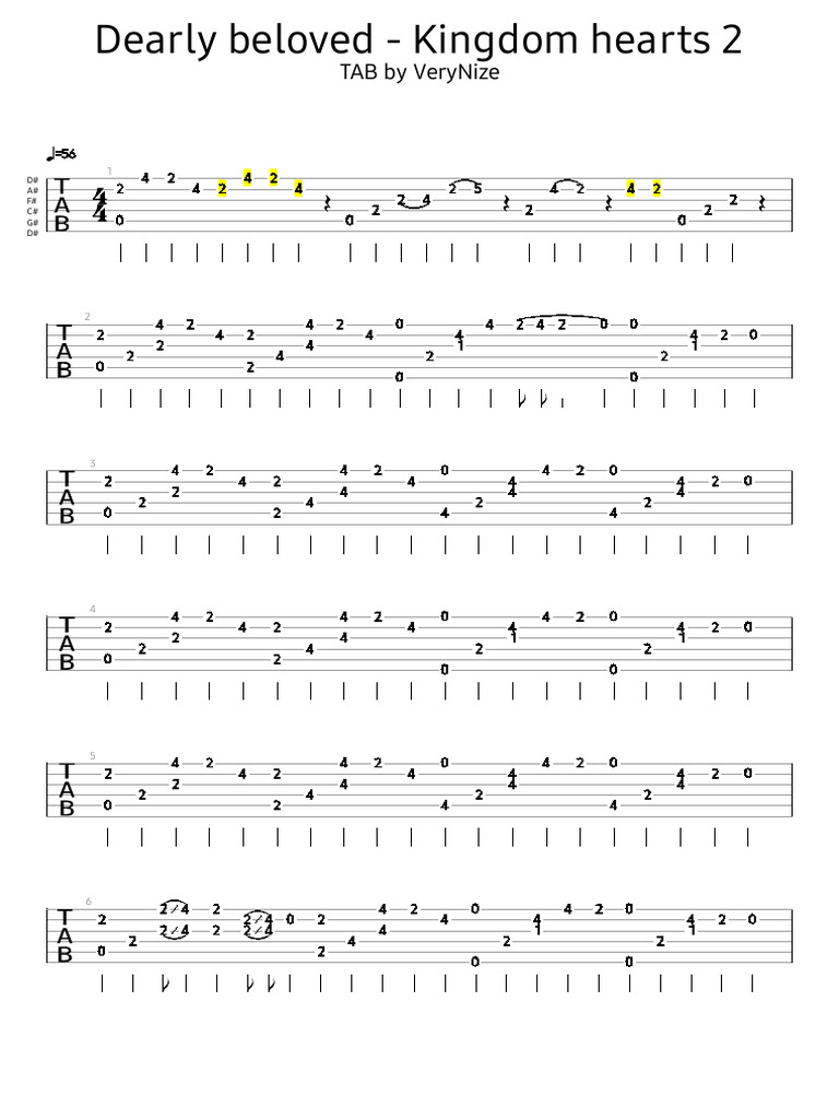Guitar Pro - Dearly Beloved - Kingdom Hearts 2 | PDF | Musical ...