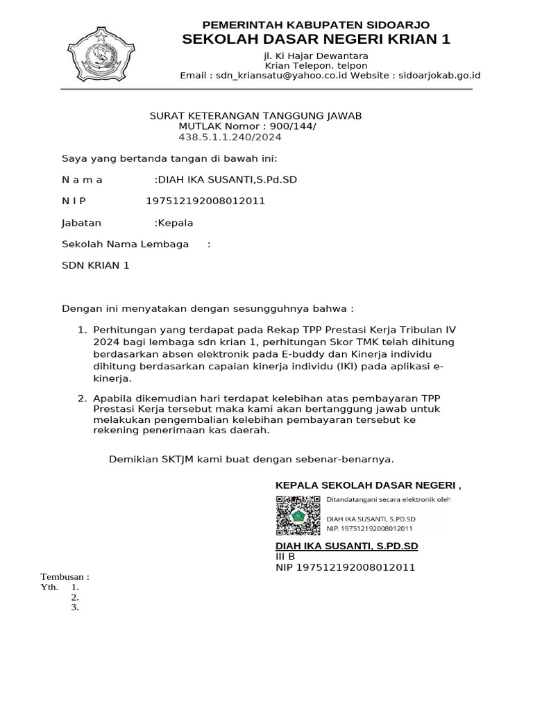 SKTJM TUKIN MAS TOTOK TB IV 2024 | PDF