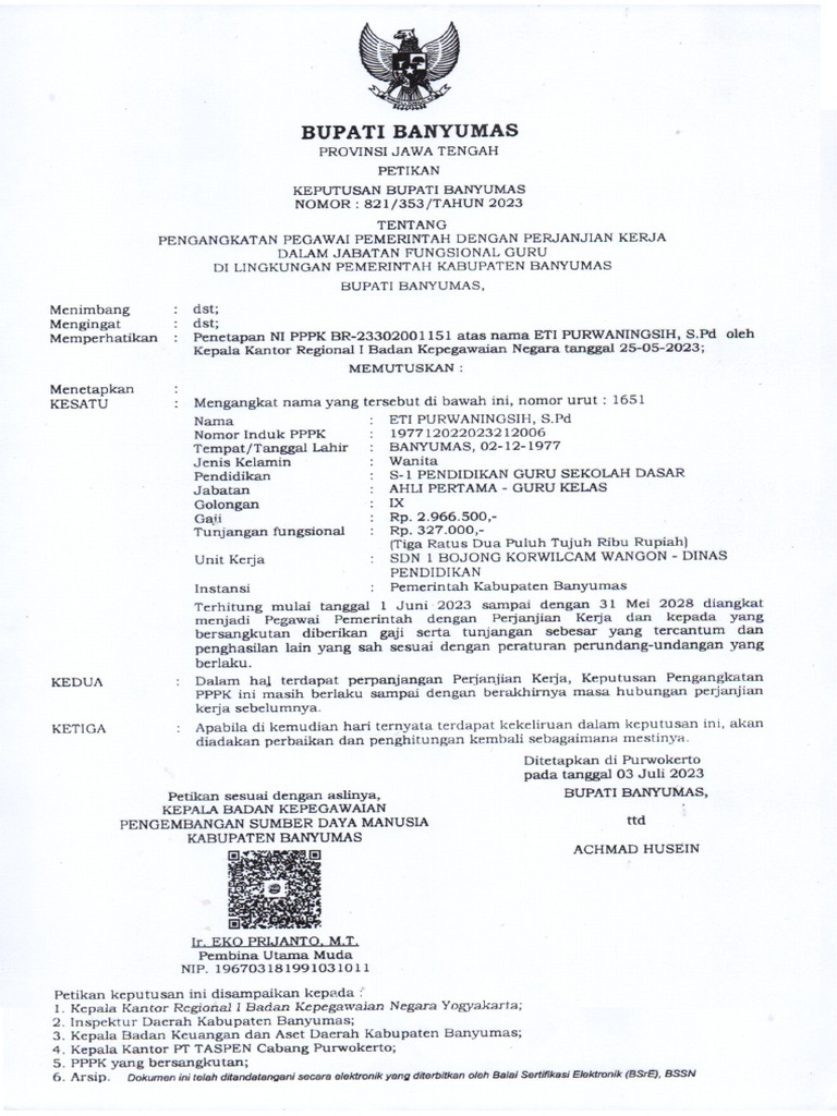 SK PPPK Bu Eti | PDF