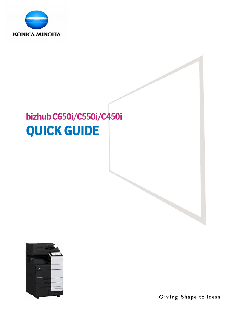 Bizhub C650i C550i C450i Quick Guide en Dsbls | PDF | Ac Power Plugs ...