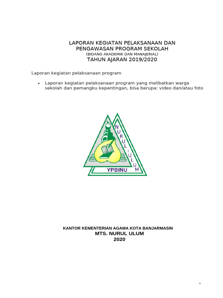 25.4 Laporan Kegiatan Pelaksanaan Program | PDF