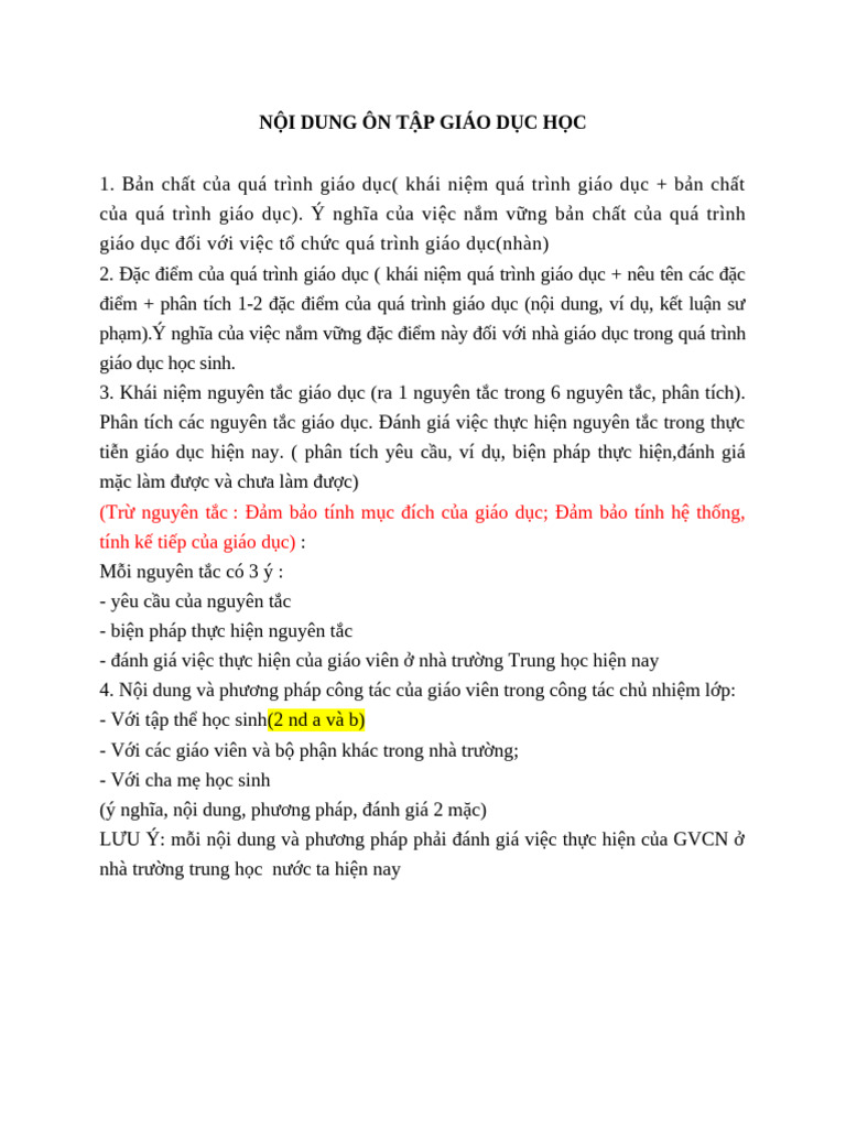 CÂU HỎI ÔN TẬP GDH (1) | PDF