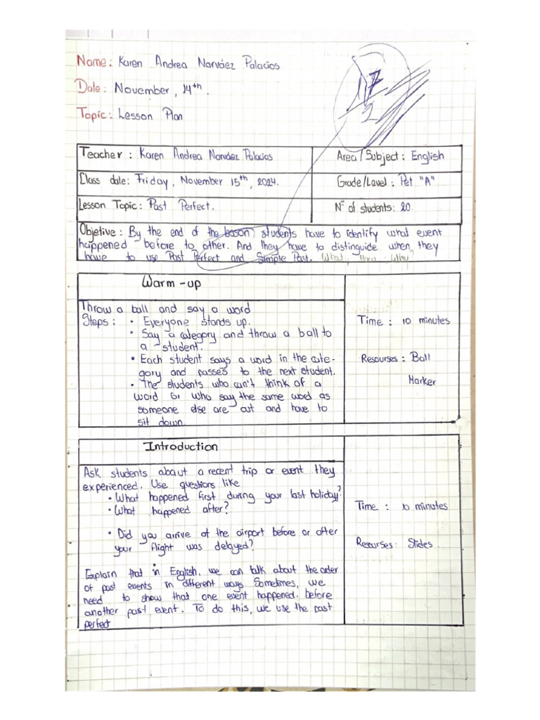 Ejemplo de Lesson Plan | PDF