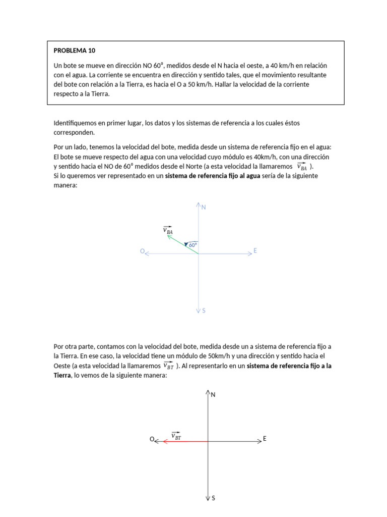 Ejercicio 10 - Cinemática Mov Relat | PDF | Velocidad | Vector Euclidiano