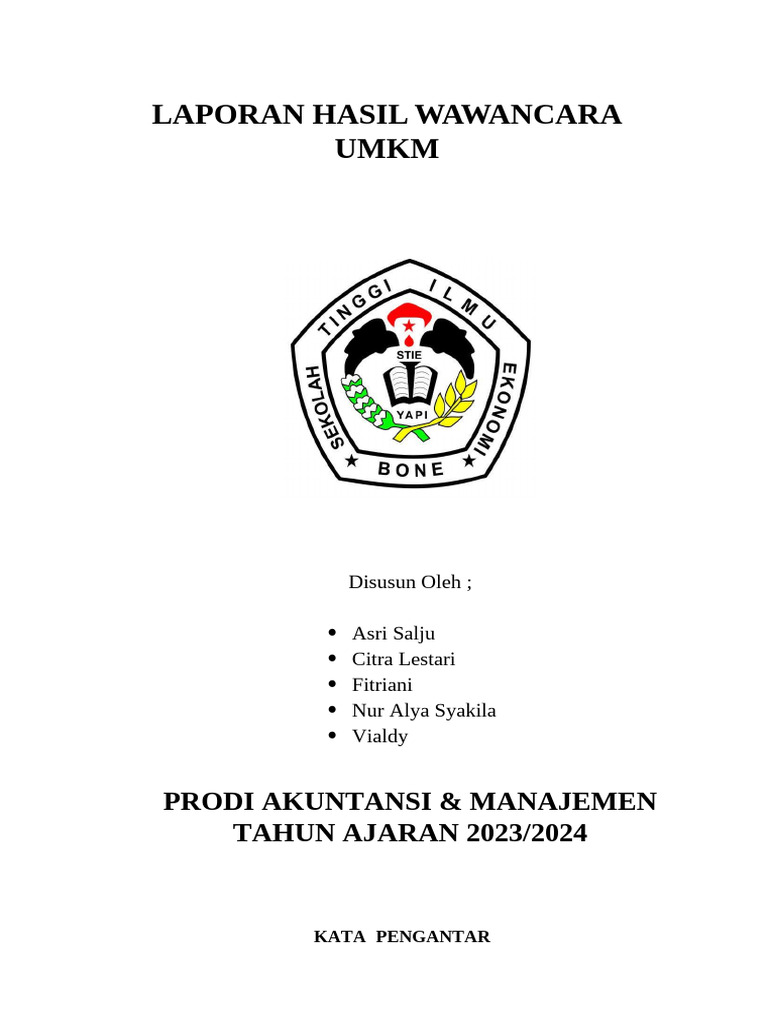 Laporan Hasil Wawancara Umkm | PDF