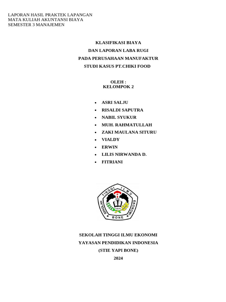 Laporan PT. CHIKI FOOD 2 | PDF