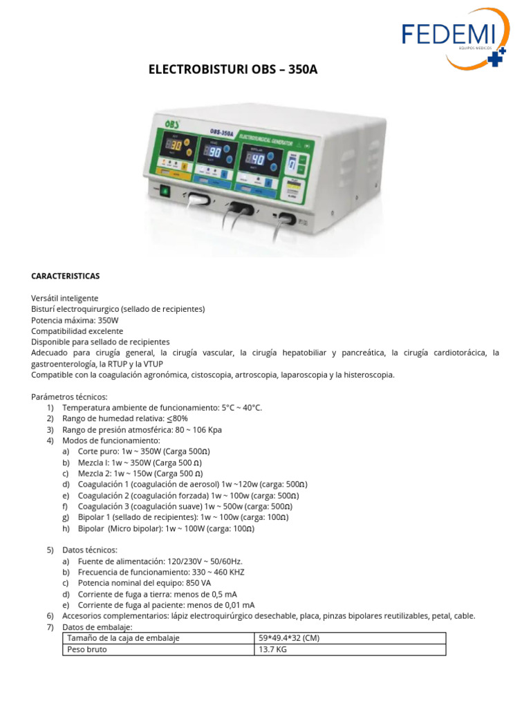 Electrobisturi OBS 350A | PDF