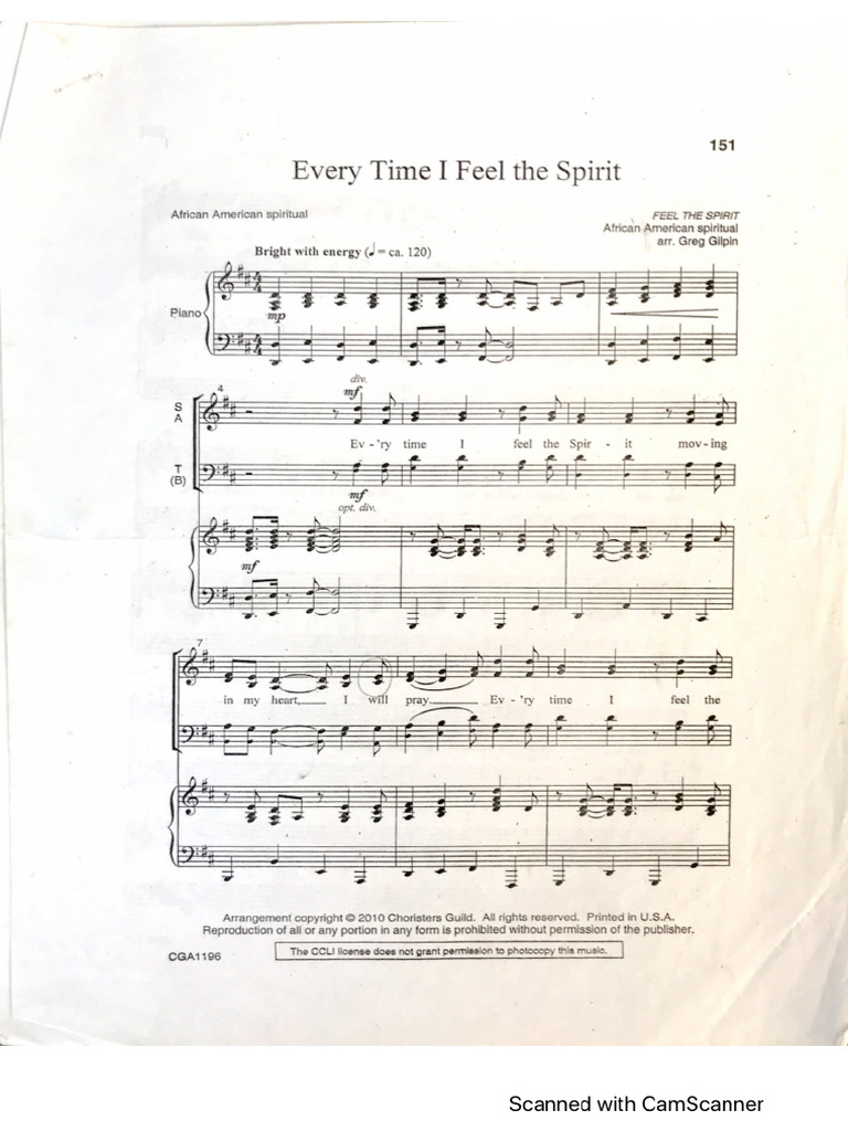 Everytime I Feel The Spirit 1 | PDF