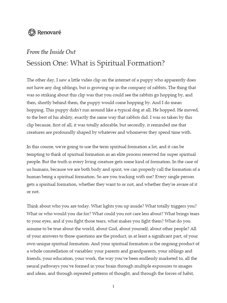 Understanding Christian Spiritual Formation | PDF | Disciple ...