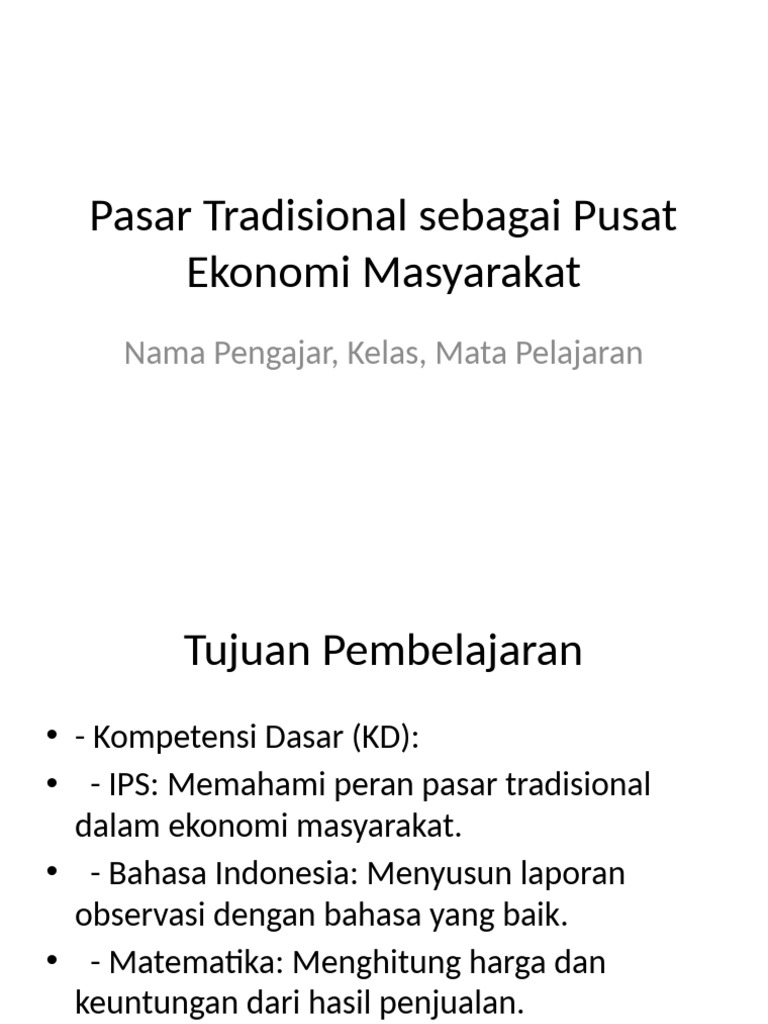 Pasar Tradisional Presentasi | PDF