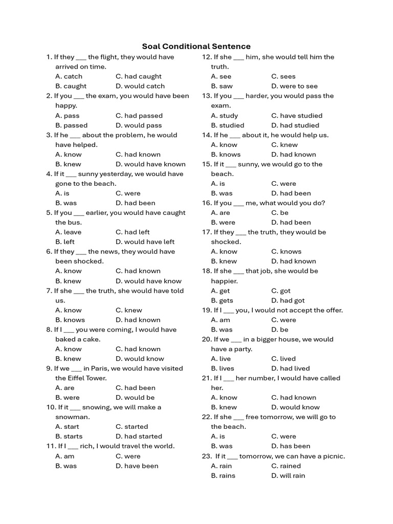 Soal Conditional Sentence | PDF