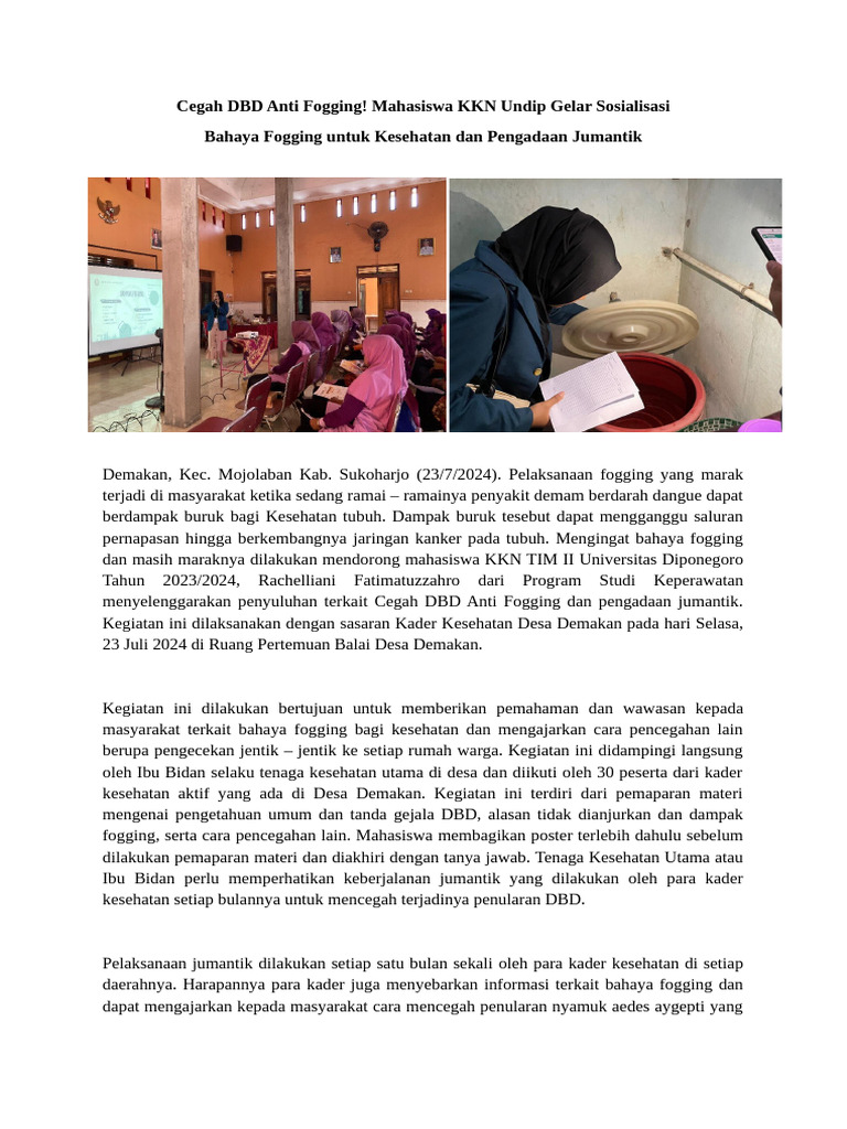 Cegah DBD Anti Fogging - Monodisiplin 2 | PDF