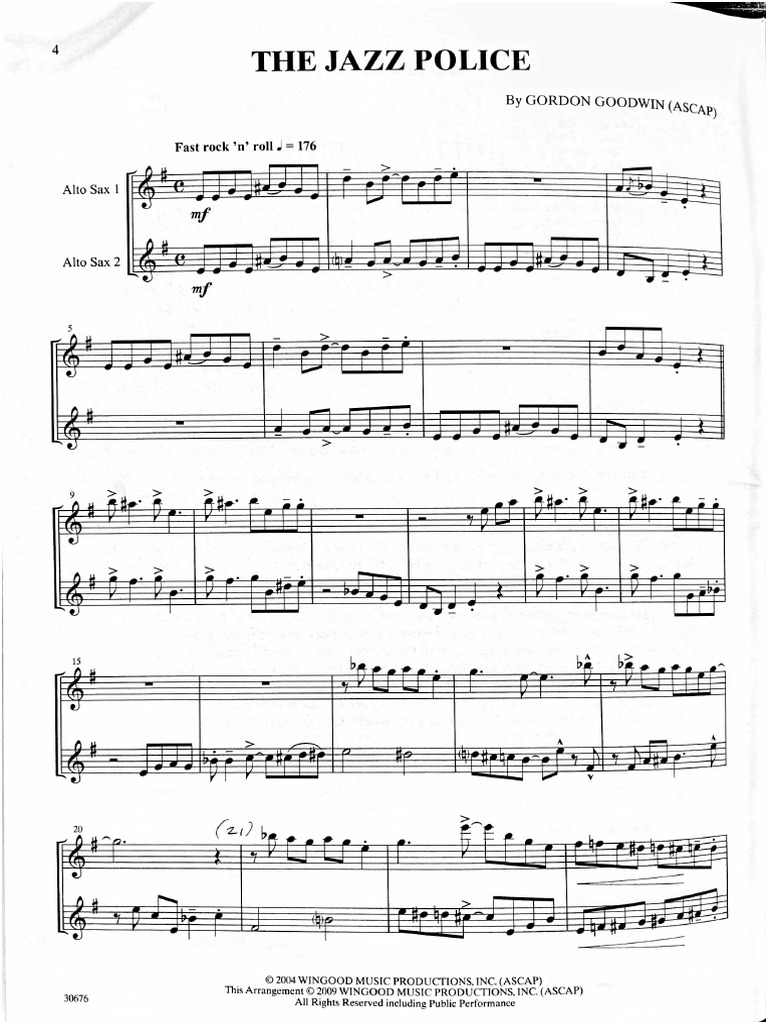 Jazz Police Duet ALTOS Gordon Goodwin | PDF