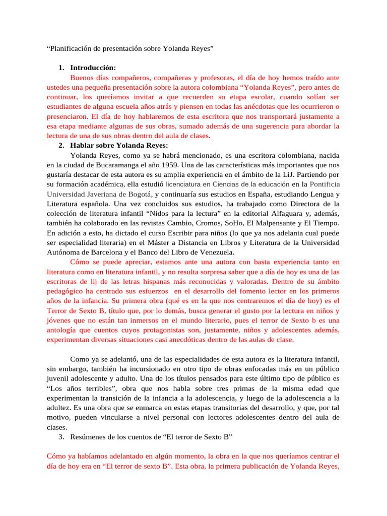 "El Terror Del Sexto B" de Yolanda Reyes | PDF | Literatura infantil ...