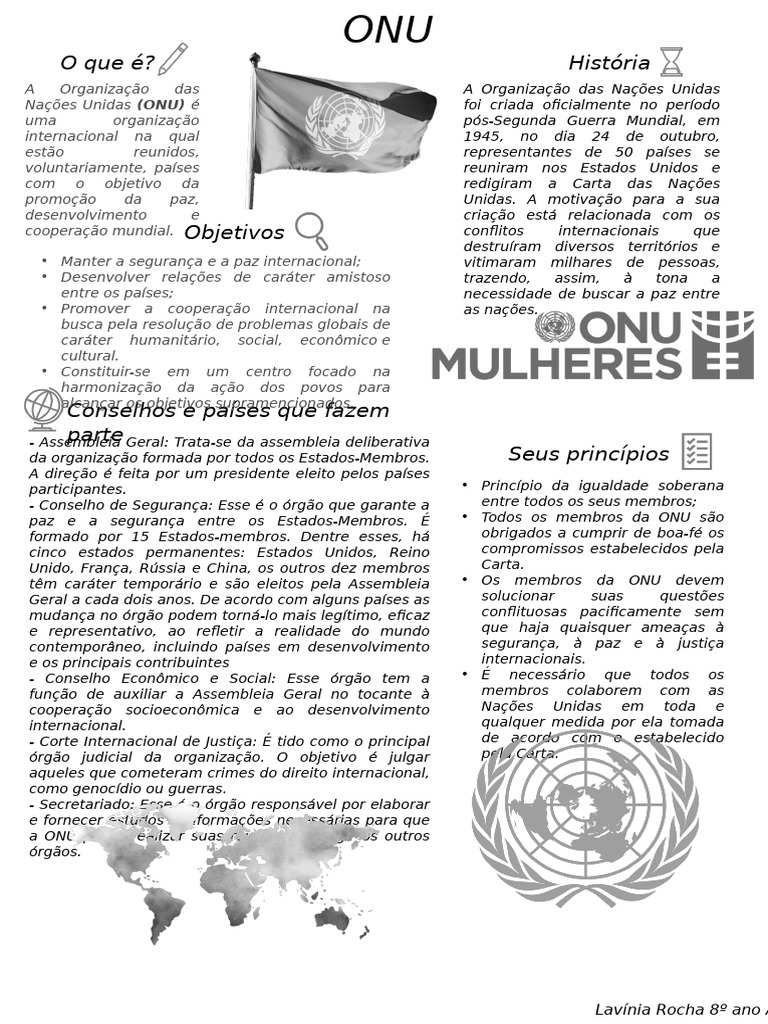 Geografia Mapa Mental ONU | PDF | Nações Unidas | Relações Internacionais