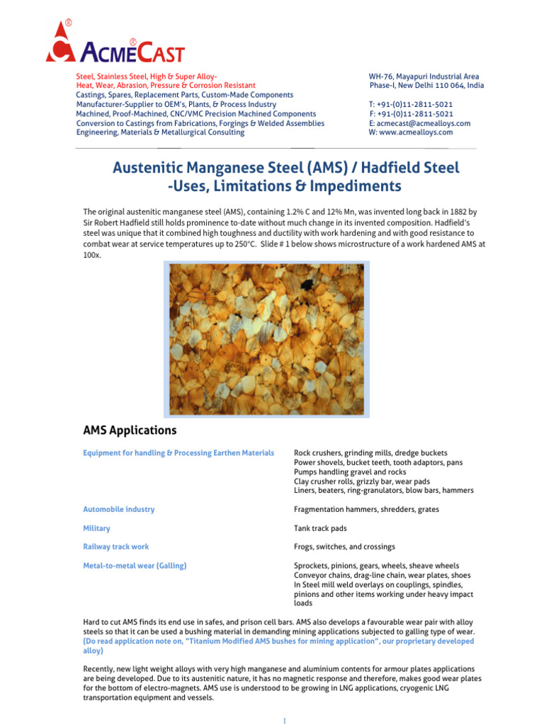 AMS Applications & Challenges | PDF | Steel | Welding