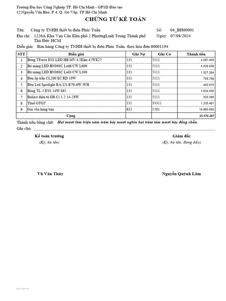 Chung Tu Ke Toan | PDF