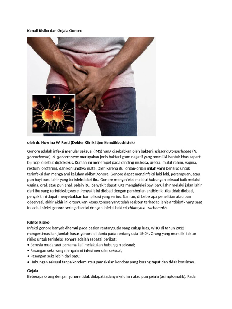 Kenali Risiko dan Gejala Gonore | PDF