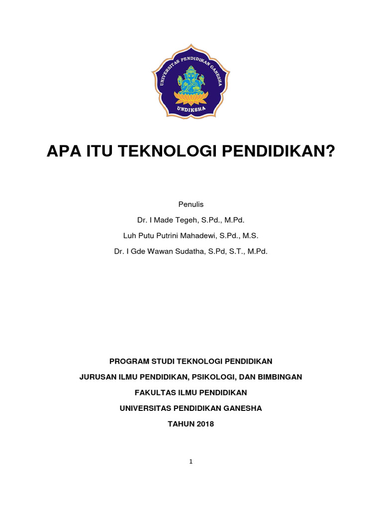 Apa Itu Teknologi Pendidikan | PDF