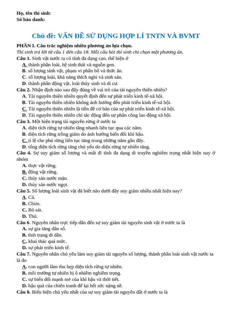 1. DE_SU DUNG TNTN_BVMT | PDF