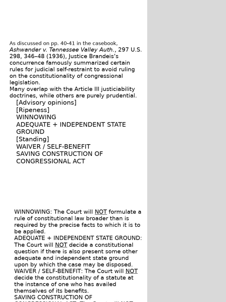 ConLaw Class 6 - Congressional Power Overview | PDF | Justice | Crime & Violence