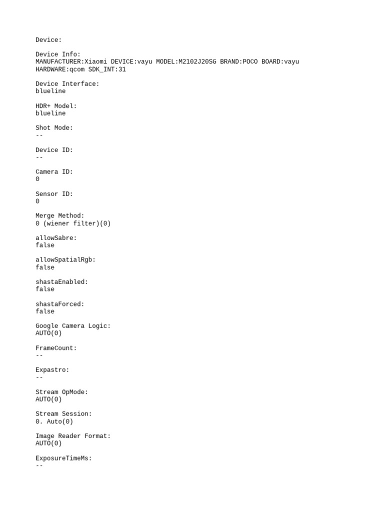 Xiaomi POCO Camera Specs | PDF