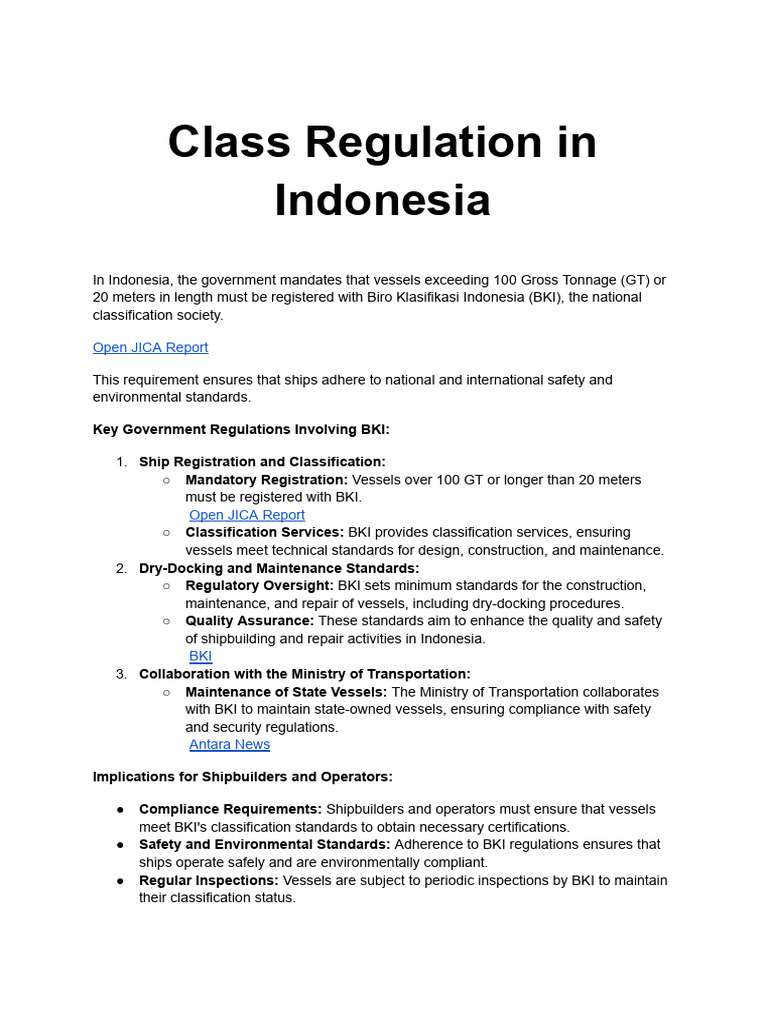 Class Regulation in Indonesia | PDF