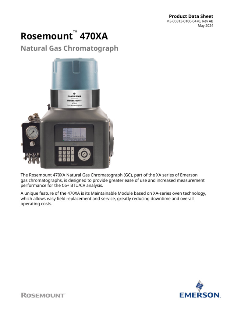 Product Data Sheet Rosemount 470xa Gas Chromatograph Product Data Sheet ...