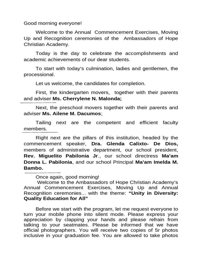 SCRIPT-MORNING | PDF