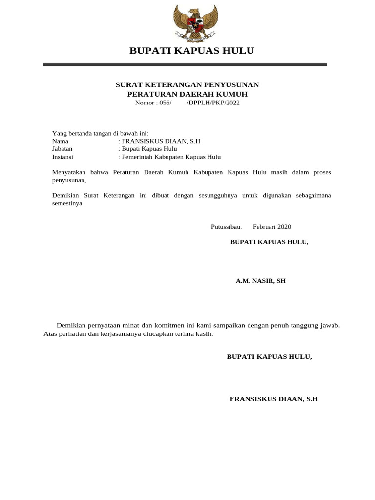 Surat Keterangan Perda Kumuh | PDF