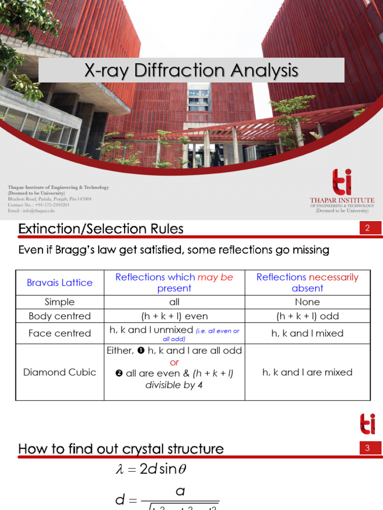 Lecture 13 XRD Analysis | PDF | Applied And Interdisciplinary Physics ...