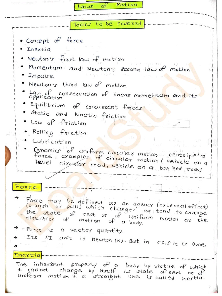 Physics CH 5 Laws of Motion | PDF