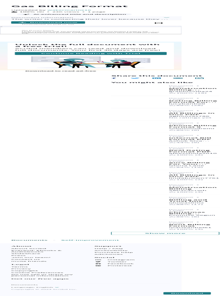 Gas Billing Format PDF Self-Improvement | PDF | Scribd | Internet