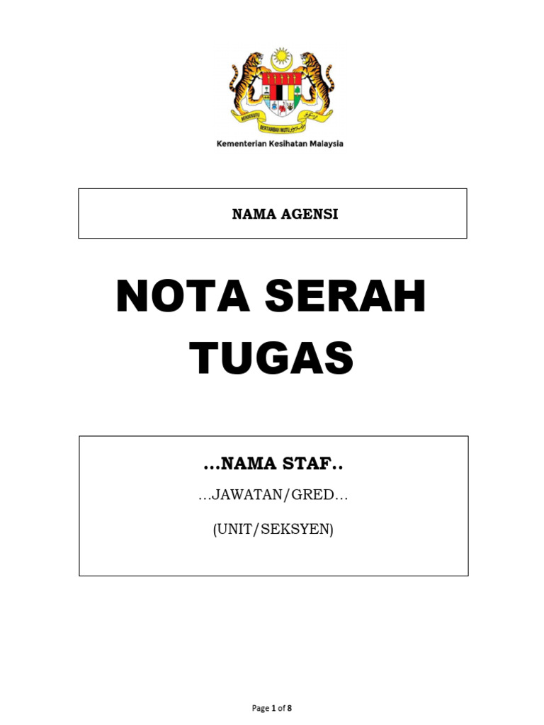 NOTA-SERAH-TUGAS | PDF