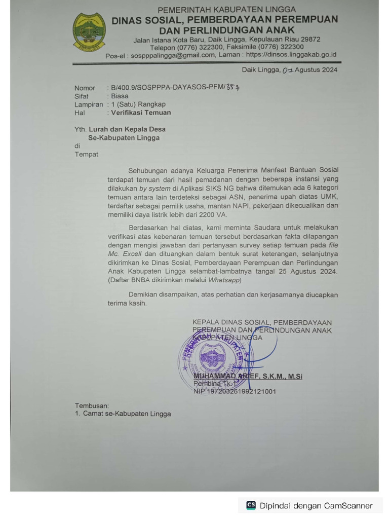 Surat Verifikasi Temuan | PDF