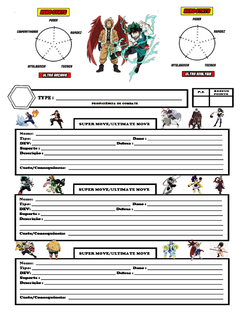 Boku No Hero - Hero Stats | PDF