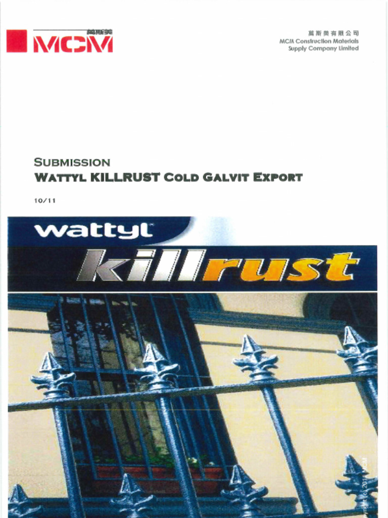 WATTYL Killrust Cold Galvit Export | PDF