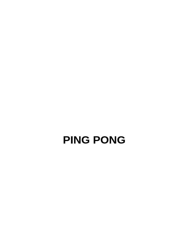 PING PONG | PDF