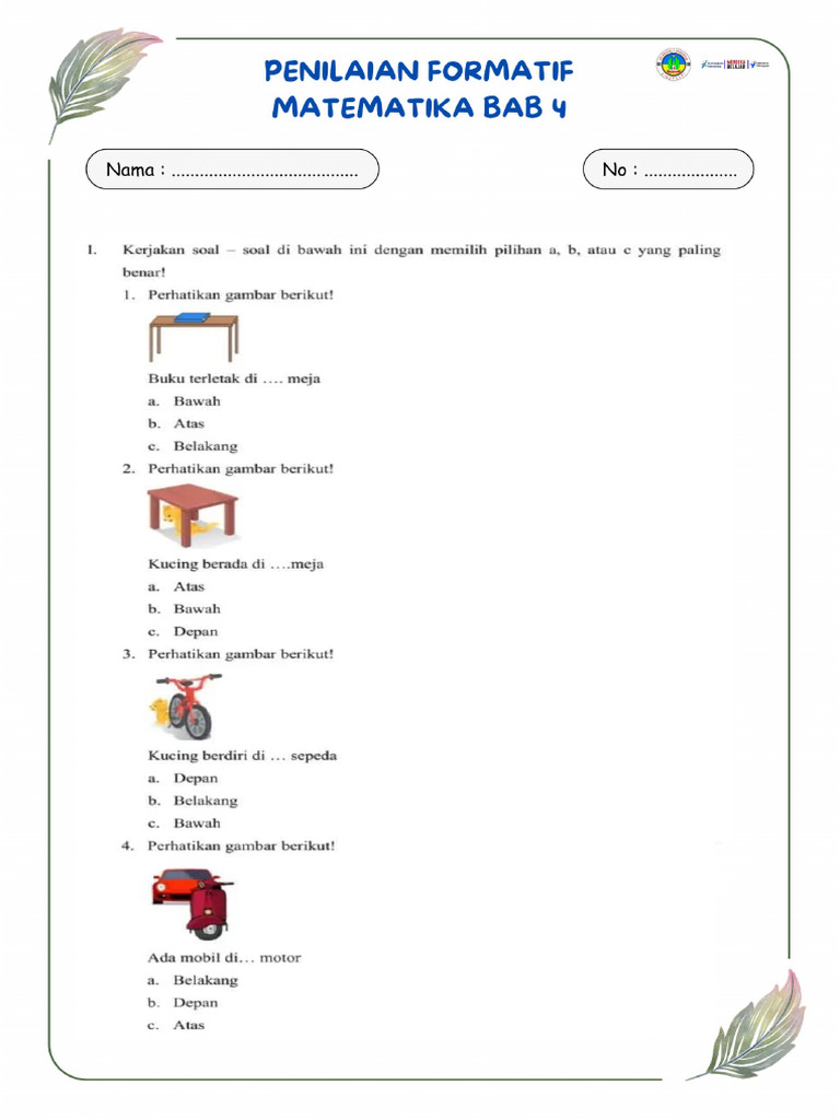 Formatif MAT Bab 4 Bu Endang | PDF