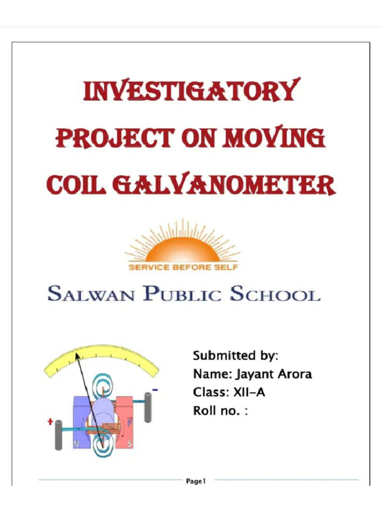 Moving Coil Galvanometer | PDF
