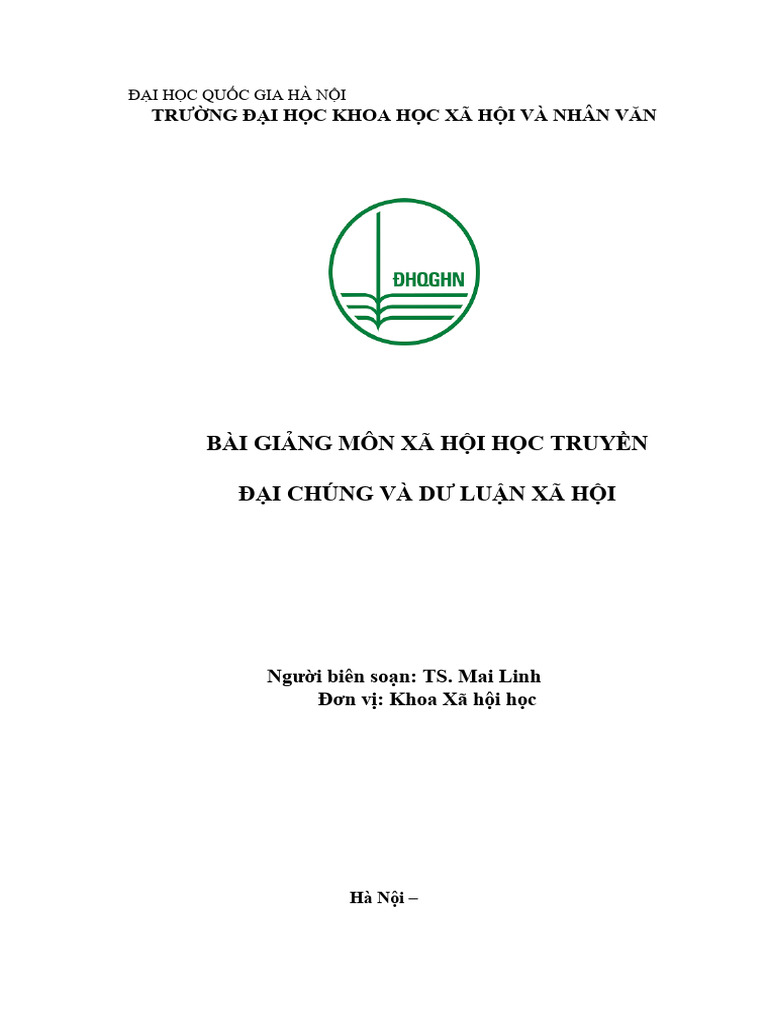 đề cương TTDC và DLXH 2021. | PDF