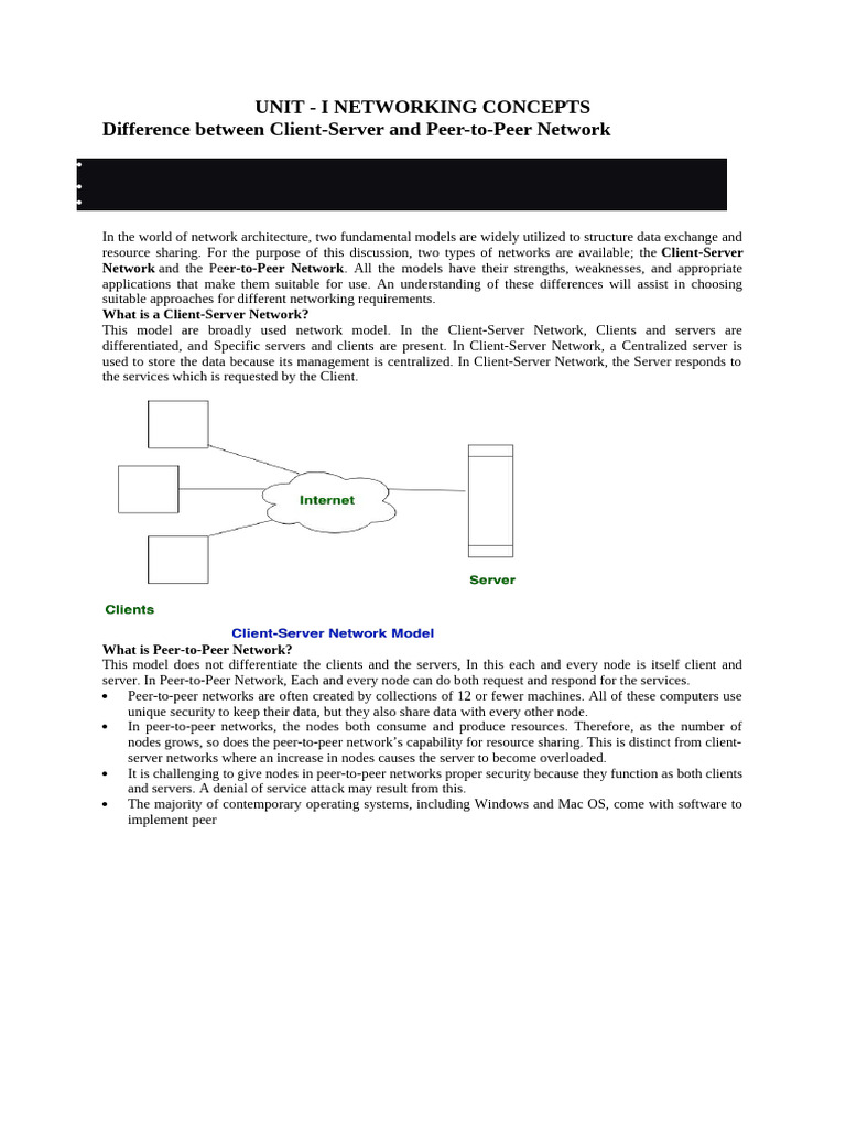 Network Technology Unit 1 | PDF | Computer Network | Network Switch