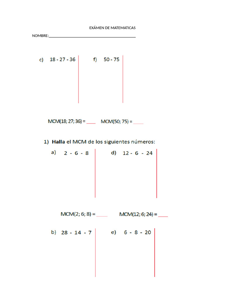 Exámen de Matematicas Diciembre | PDF