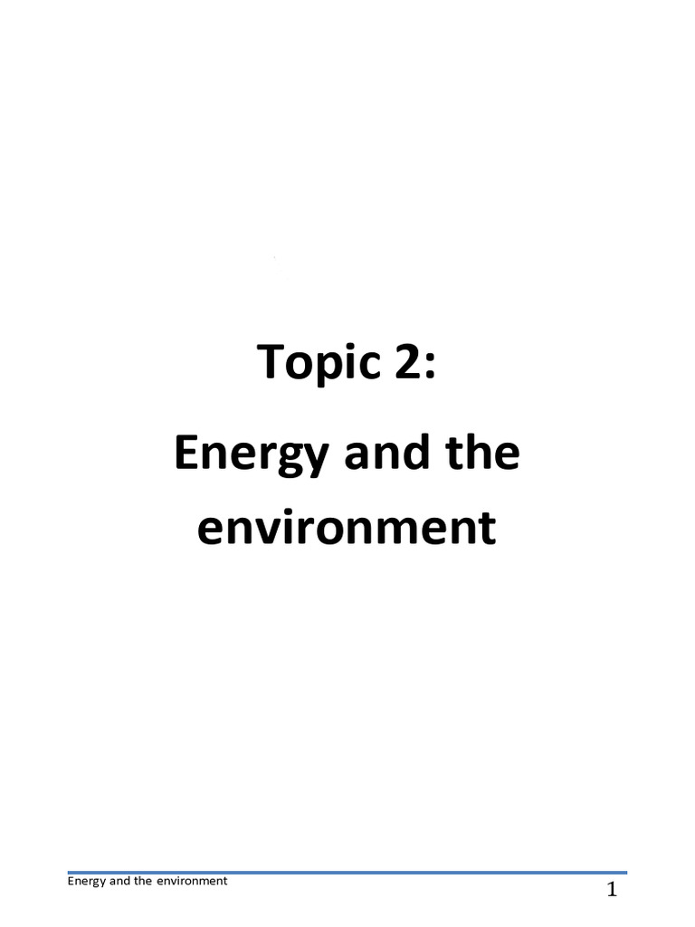 Energy Resources and Environmental Impact | PDF | Renewable Energy ...